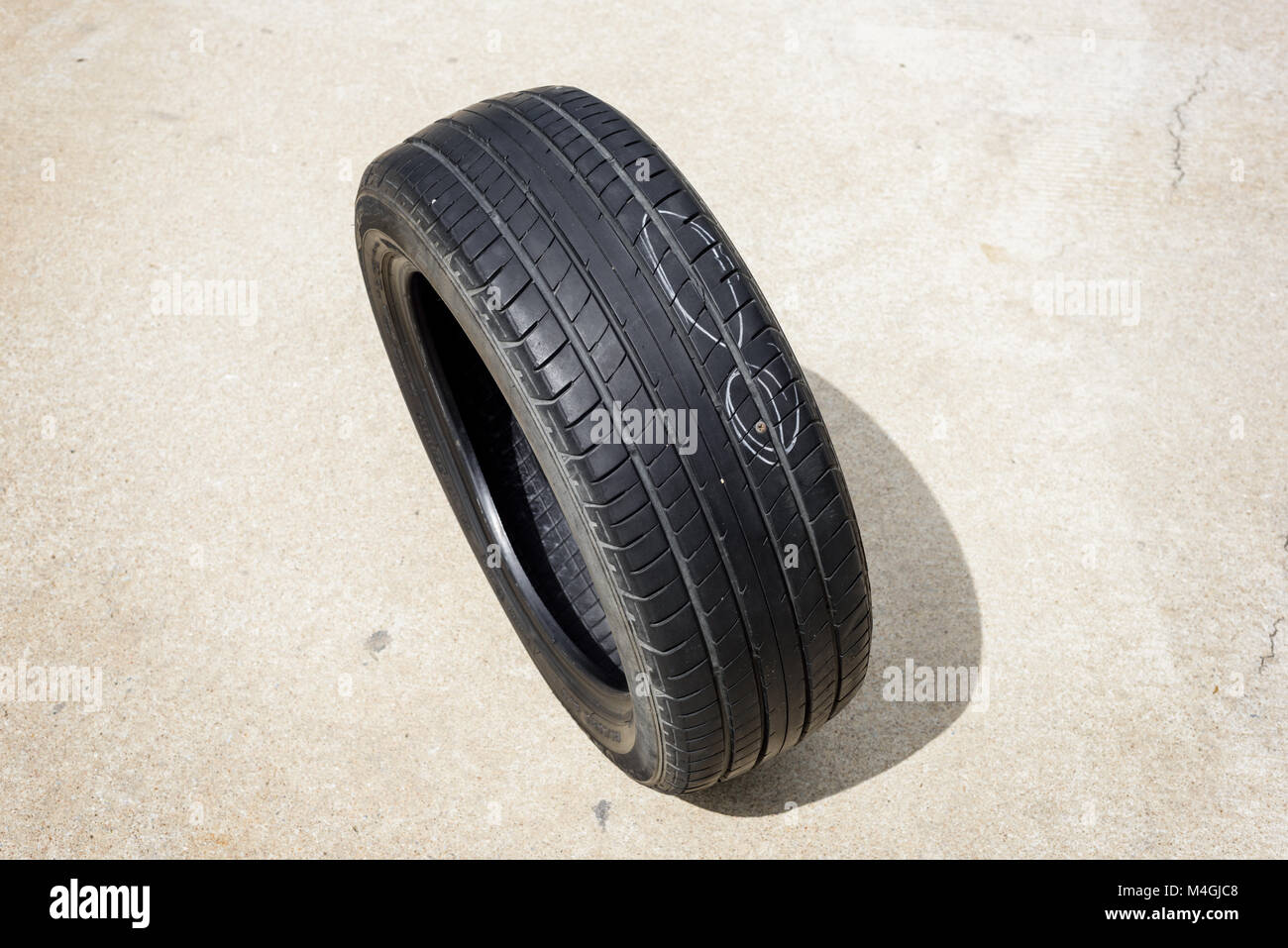 Damaged car tire hi-res stock photography and images - Alamy