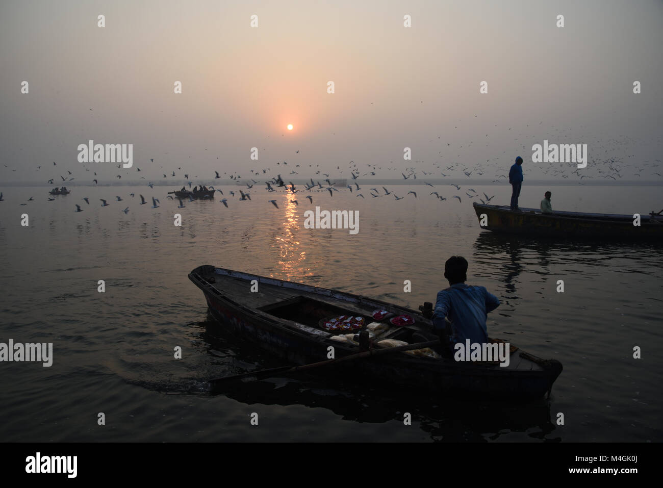 Early morning scene , in Varanasi Stock Photo - Alamy