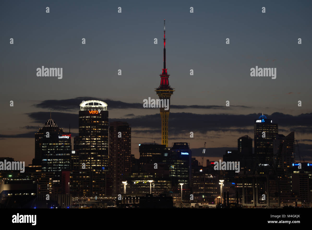 Auckland city at sunset Stock Photo - Alamy