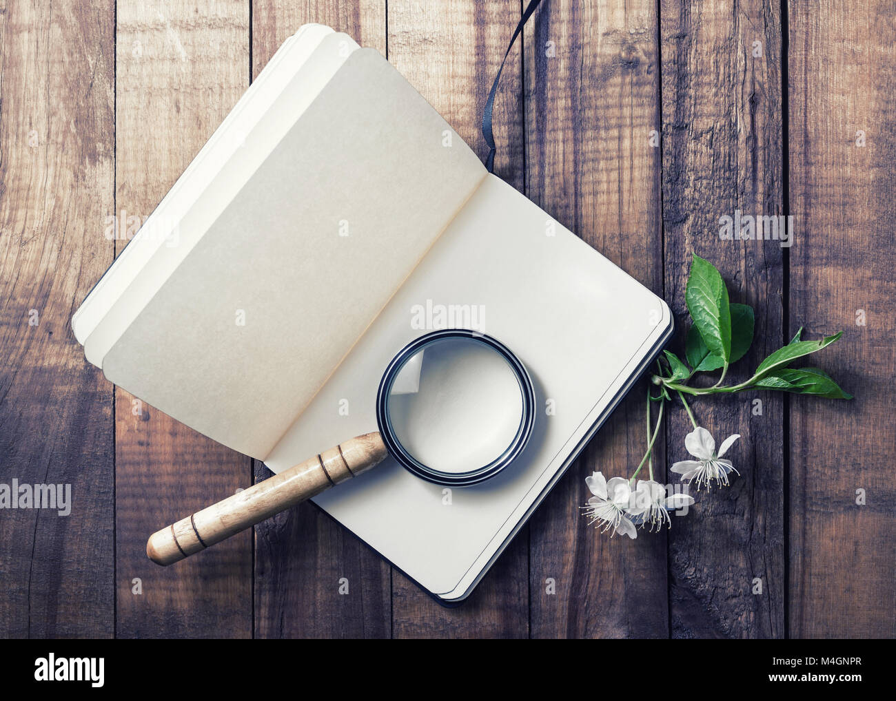 Still life with a notepad Stock Photo - Alamy