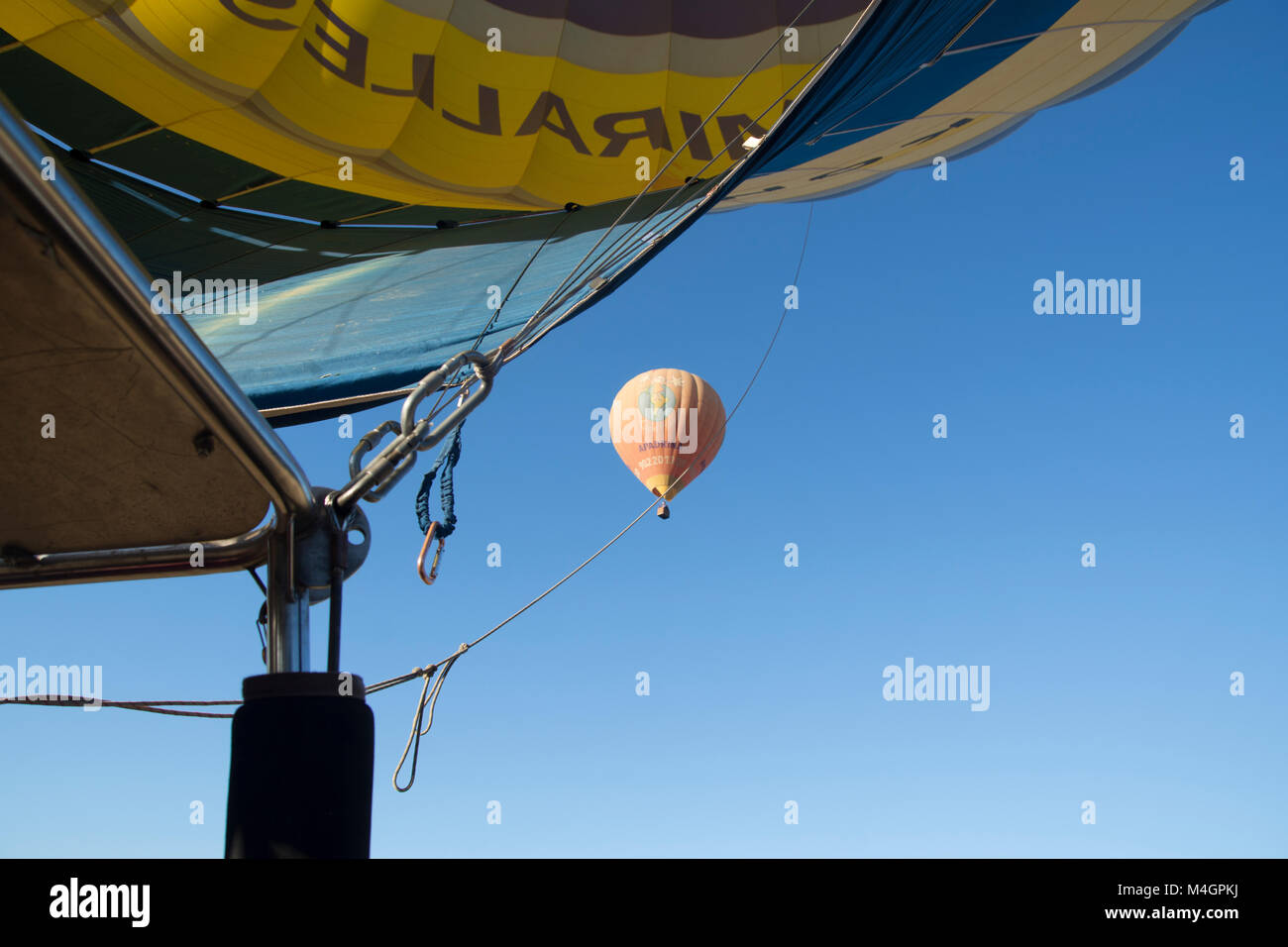Aerostatic balloon flying over Ctalonia, Spain Stock Photo - Alamy