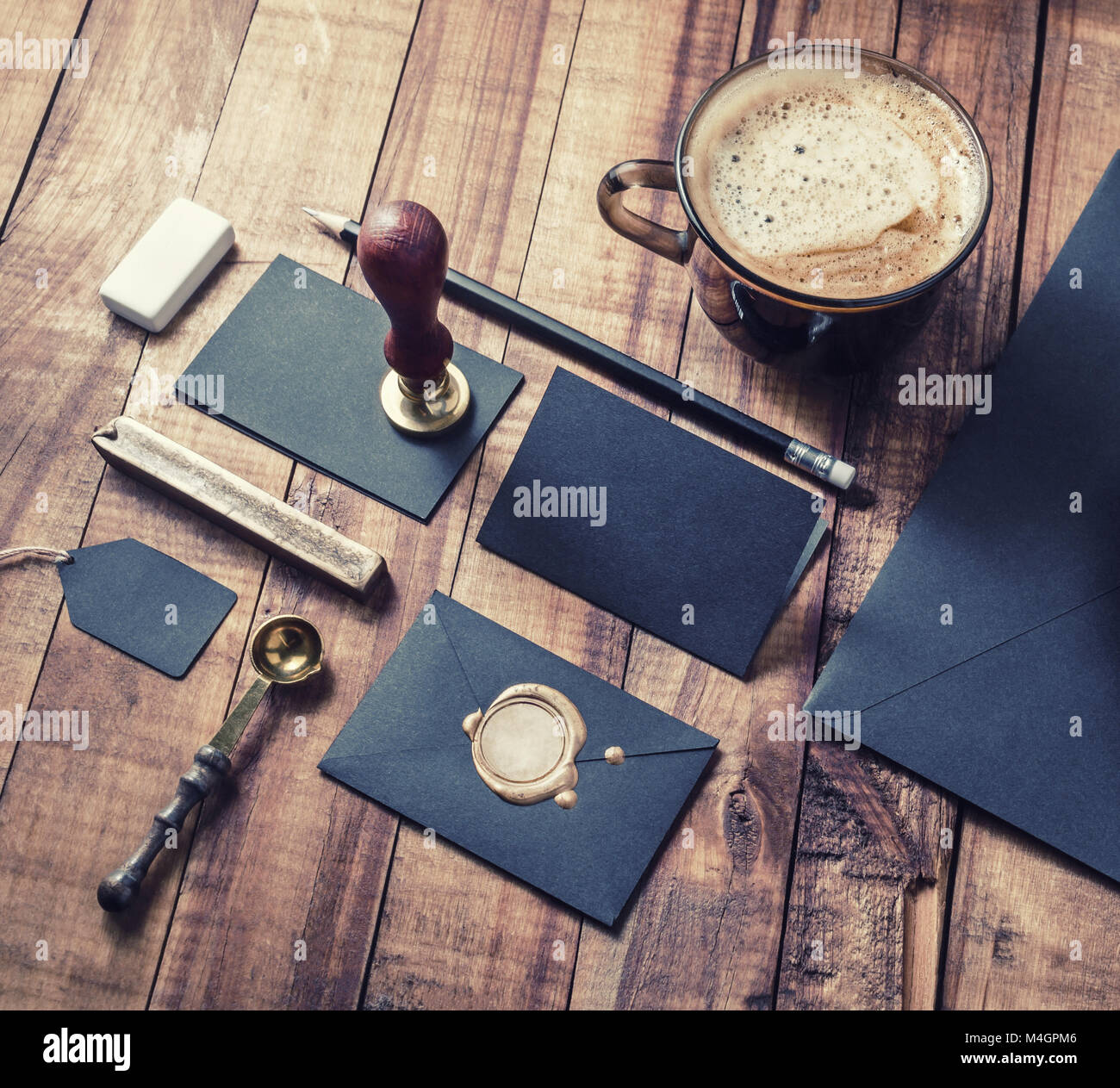 Vintage stationery elements Stock Photo - Alamy