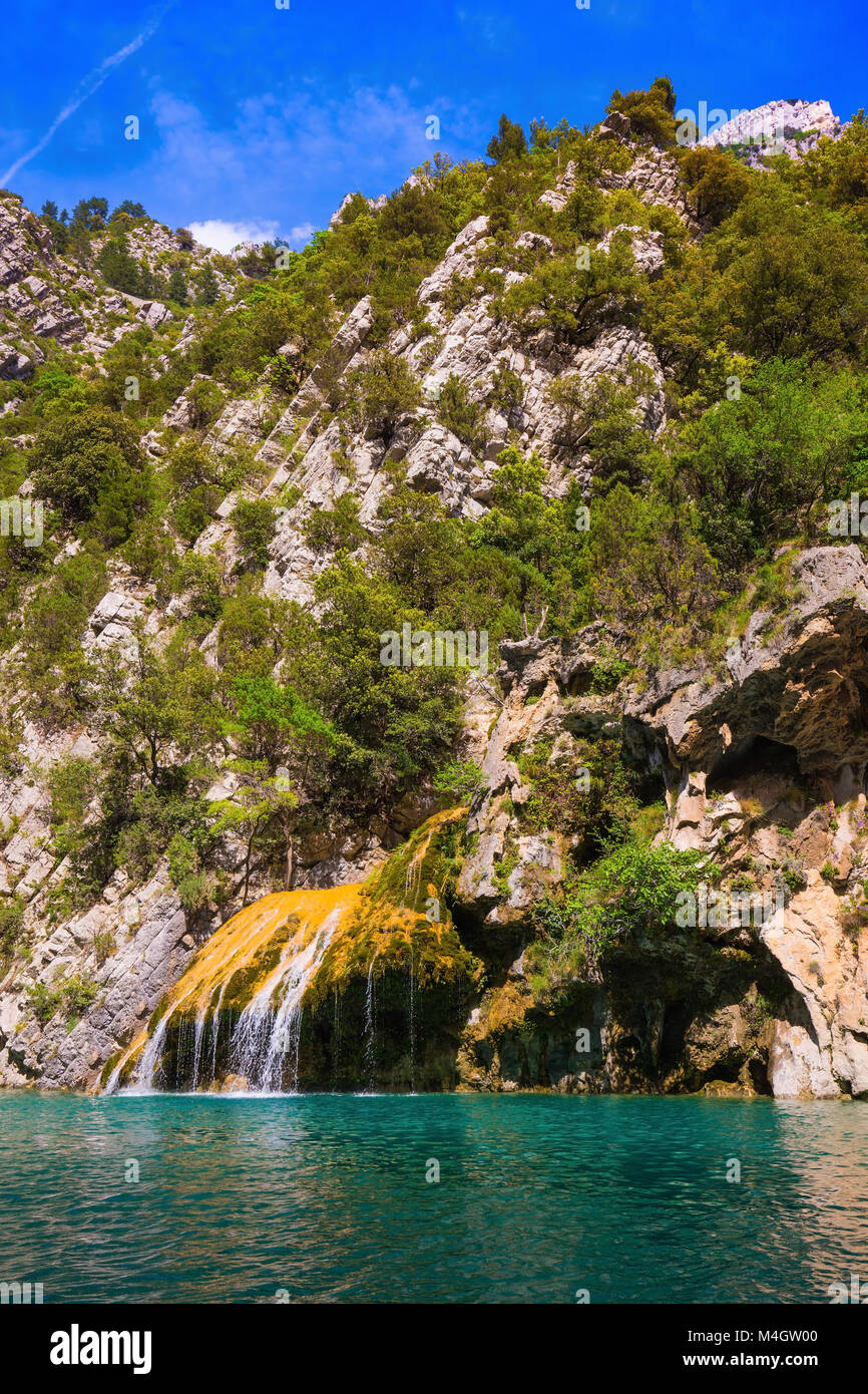 The picturesque azure waterfall Stock Photo - Alamy
