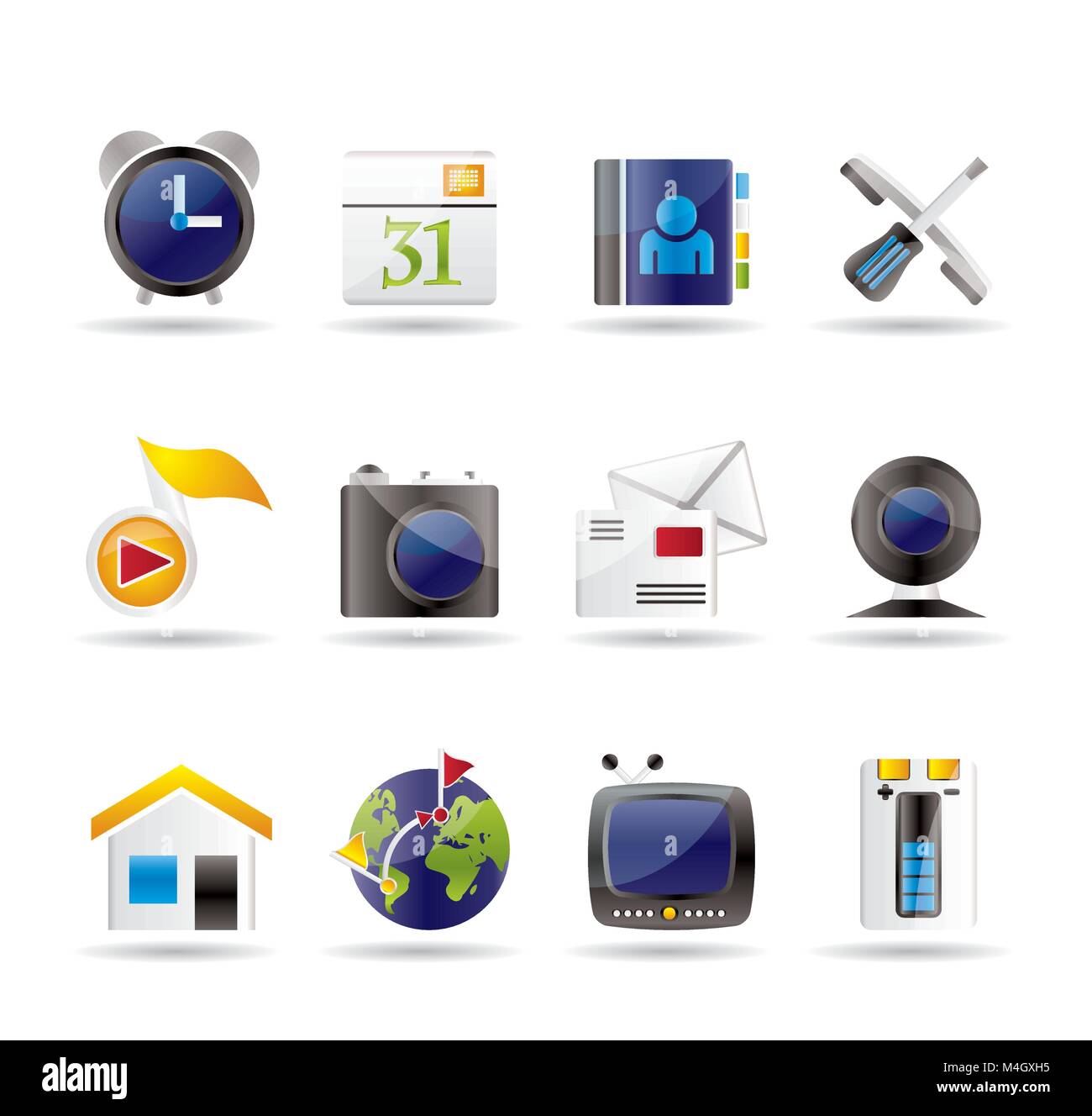 mobile phone and computer icons - vector icon set Stock Vector Image ...