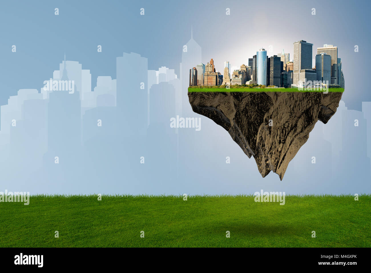 Floating city in urban planning concept Stock Photo - Alamy
