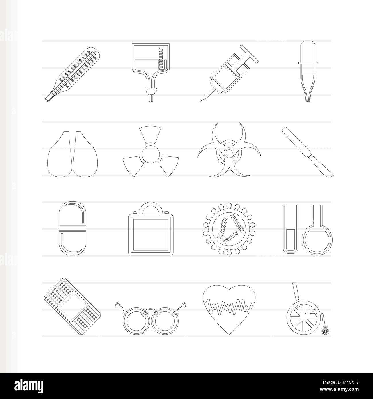 collection of medical themed icons and warning-signs vector icon set ...
