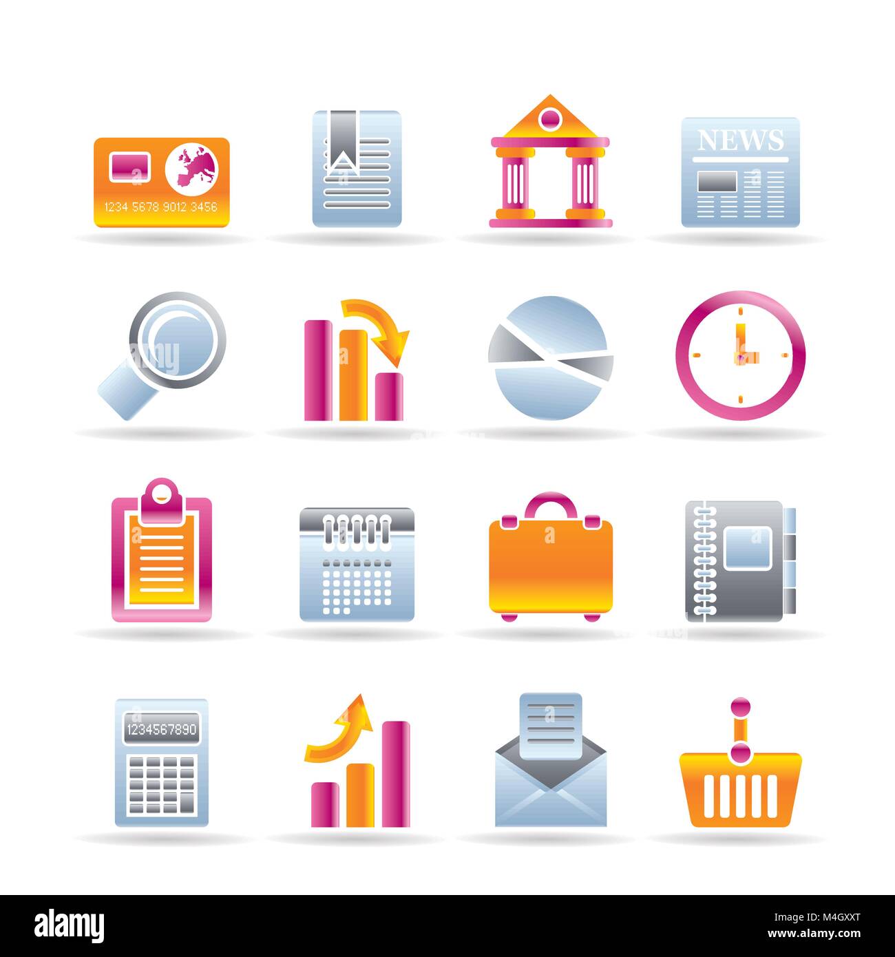 Business and Office Realistic Internet Icons - Vector Icon Set 3 Stock ...