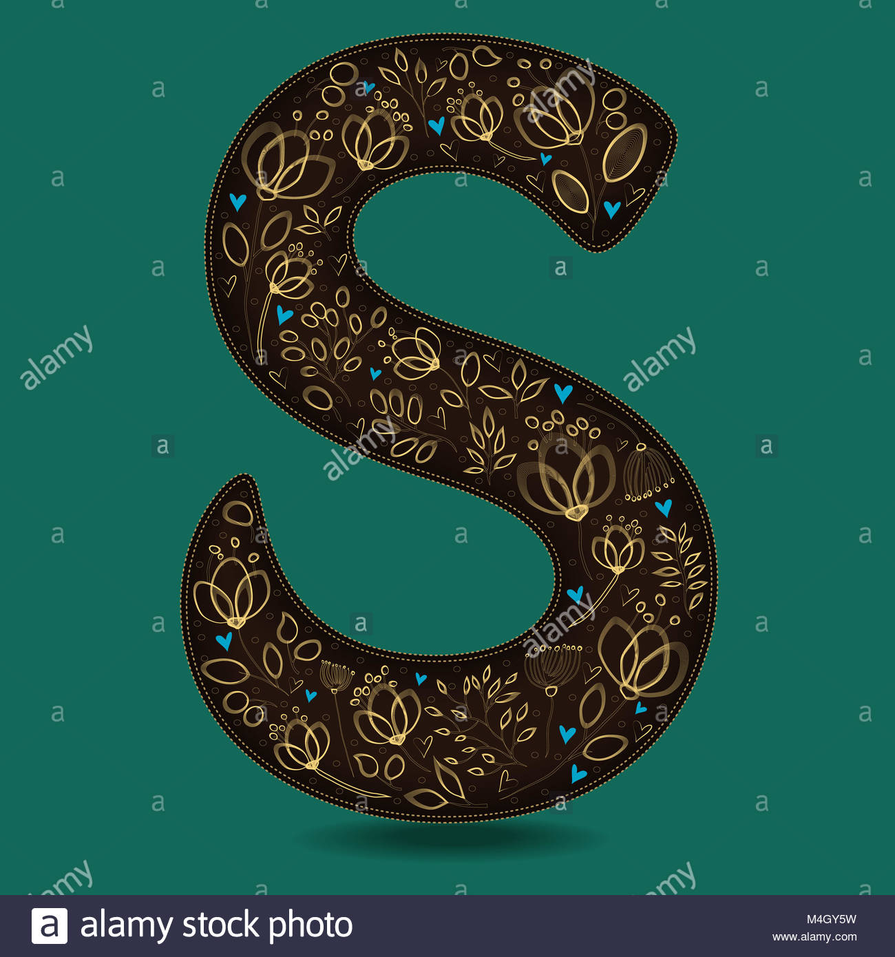 Floral Font Letter S Stock Photos & Floral Font Letter S Stock Images ...