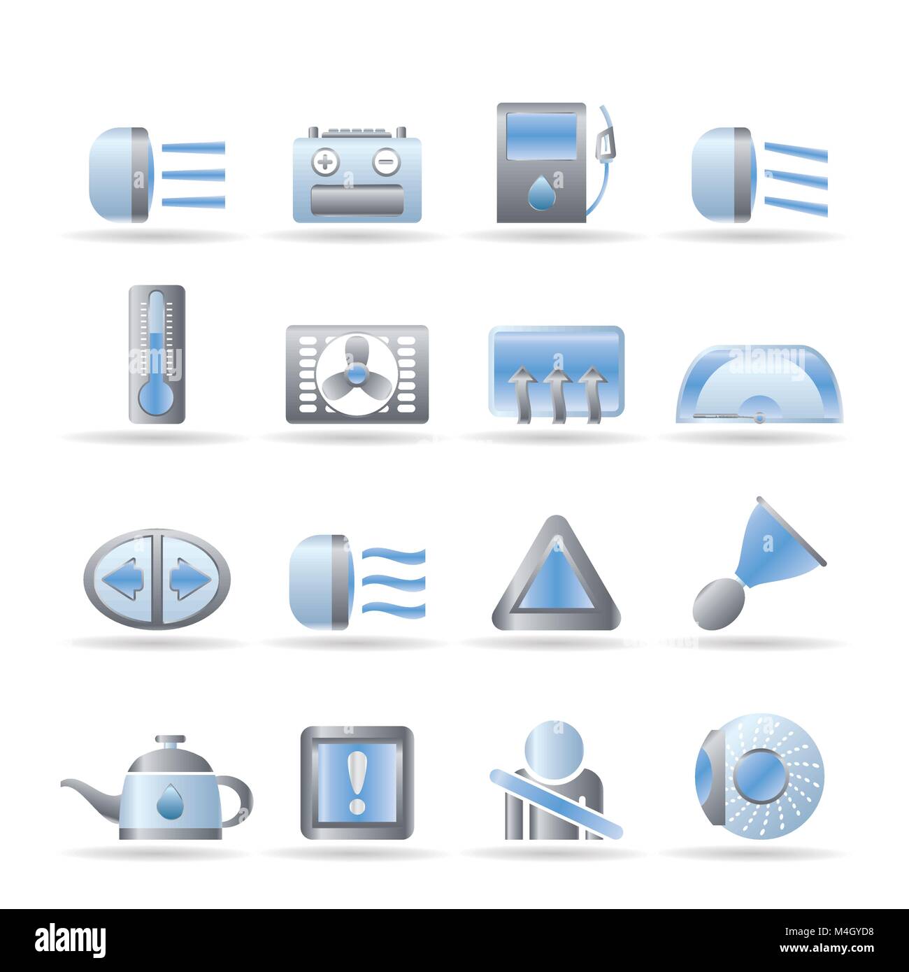 Car Dashboard - realistic vector icons set Stock Vector Image & Art - Alamy