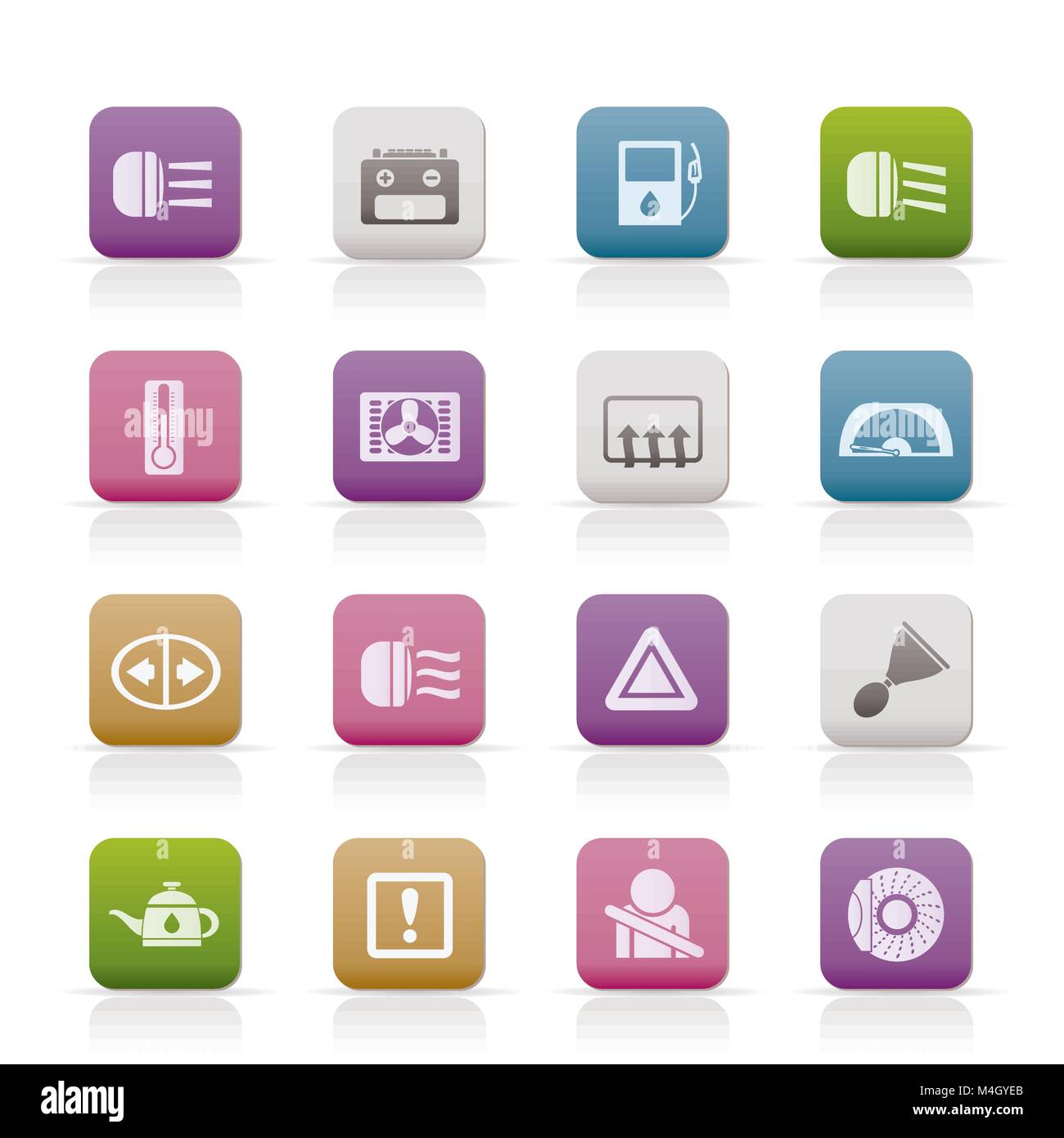 Car Dashboard - realistic vector icons set Stock Vector Image & Art - Alamy