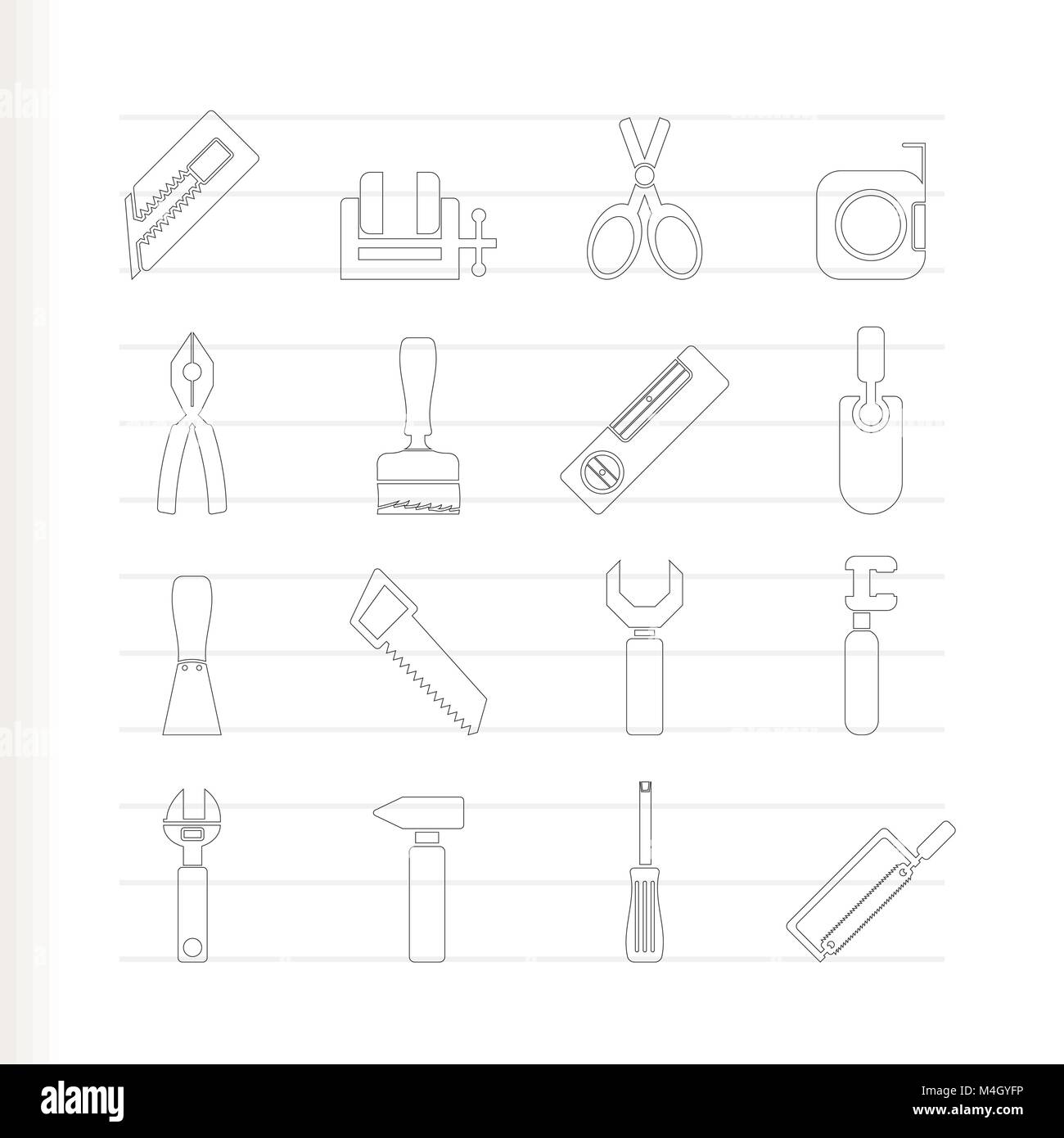 Building and Construction Tools icons - Vector Icon Set Stock Vector ...