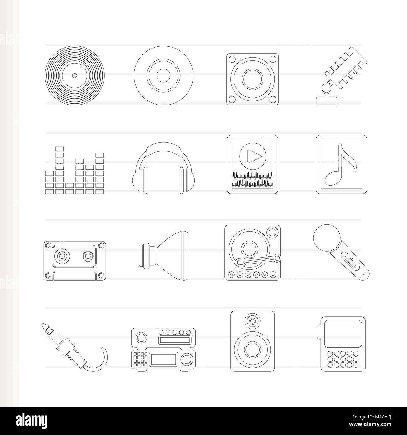 Music and sound icons - Vector Icon Set Stock Vector Image & Art - Alamy