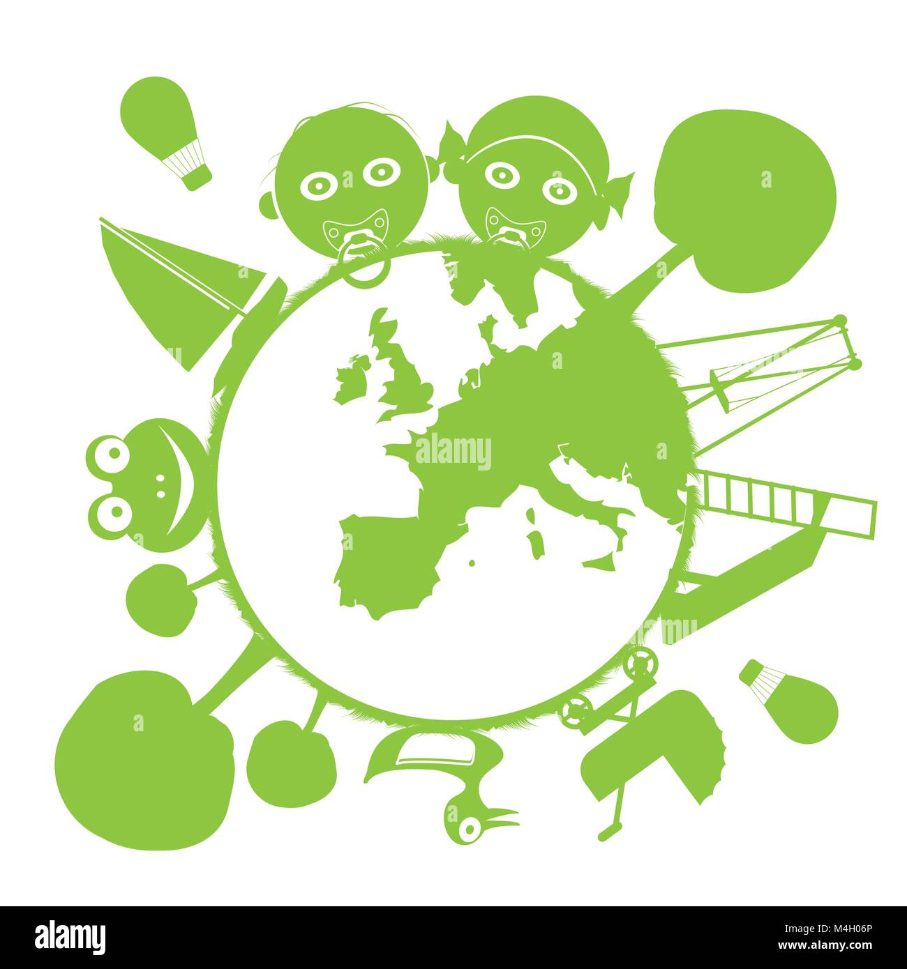 Clean park with children illustration Stock Vector Images - Alamy