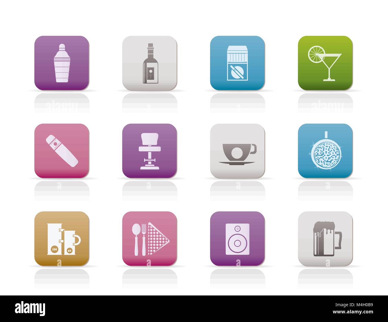 Night club, bar and drink icons - vector icon set Stock Vector Image ...