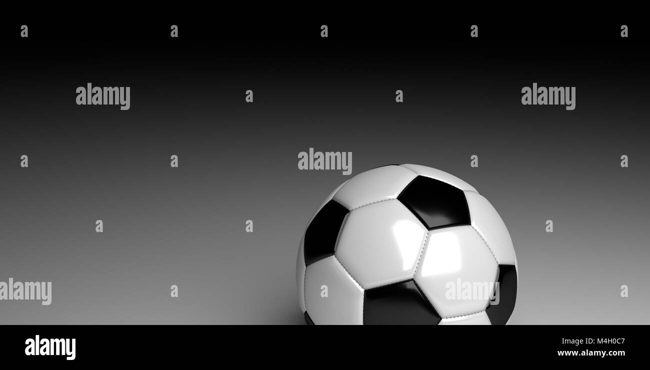 Soccer ball on white surface with black fading in the background Stock ...