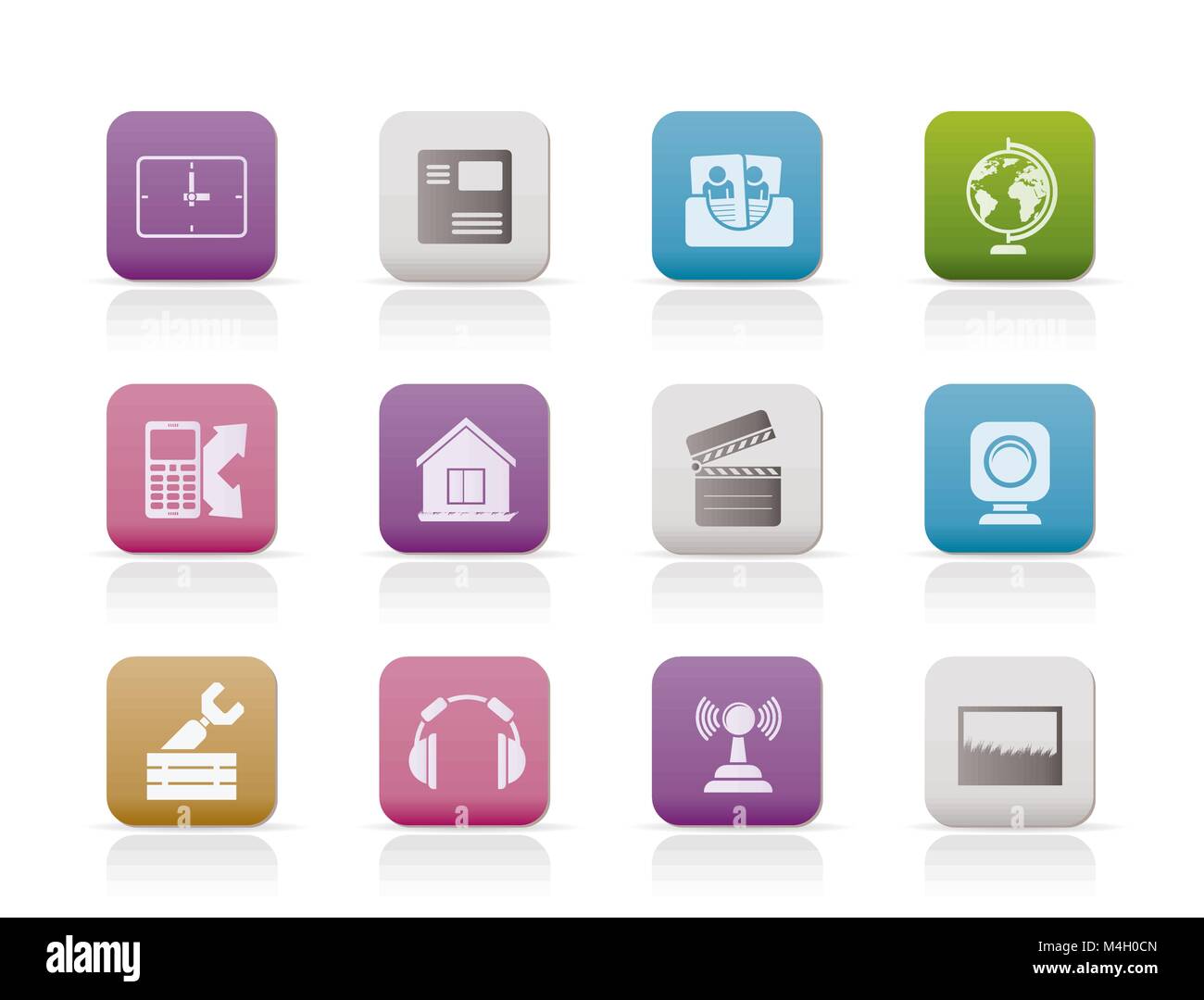 Mobile phone and computer icons - vector icon set Stock Vector Image ...