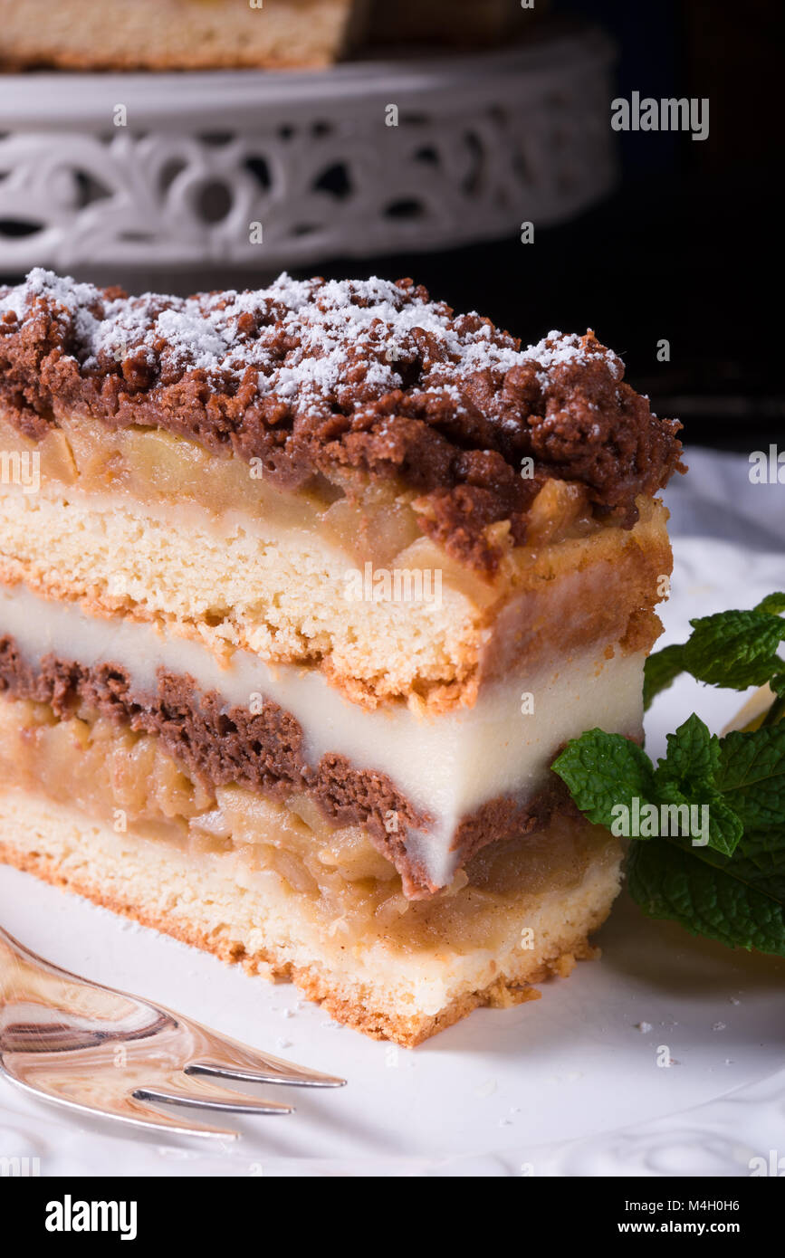 Apple cream cake Stock Photo - Alamy