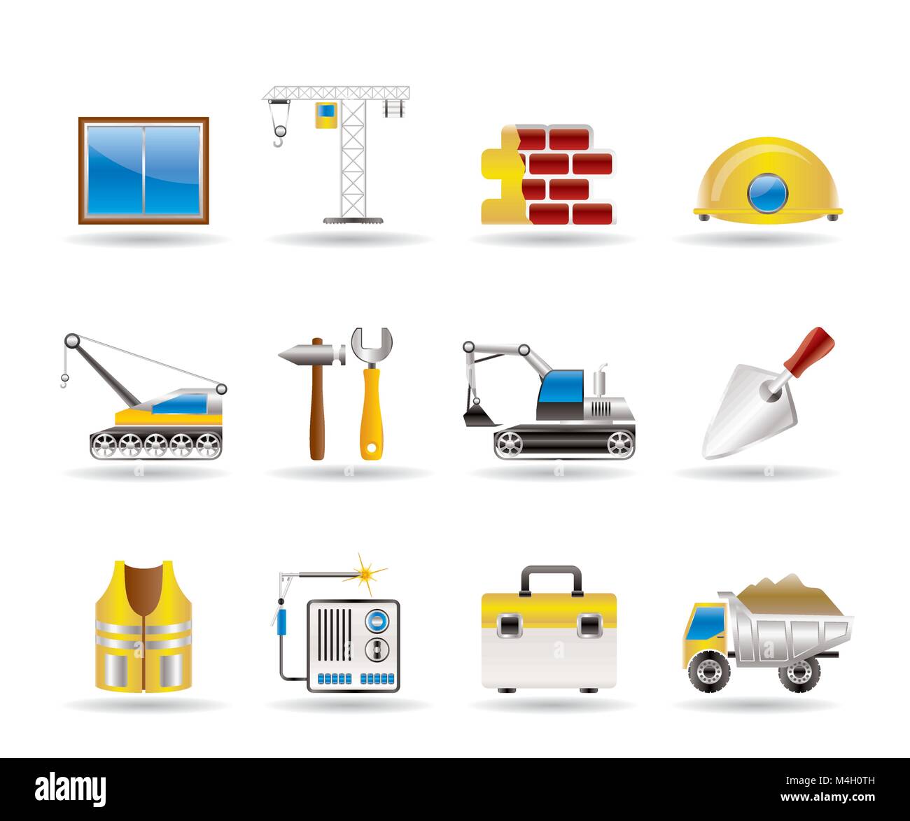 building and construction icons - vector icon set Stock Vector Image ...