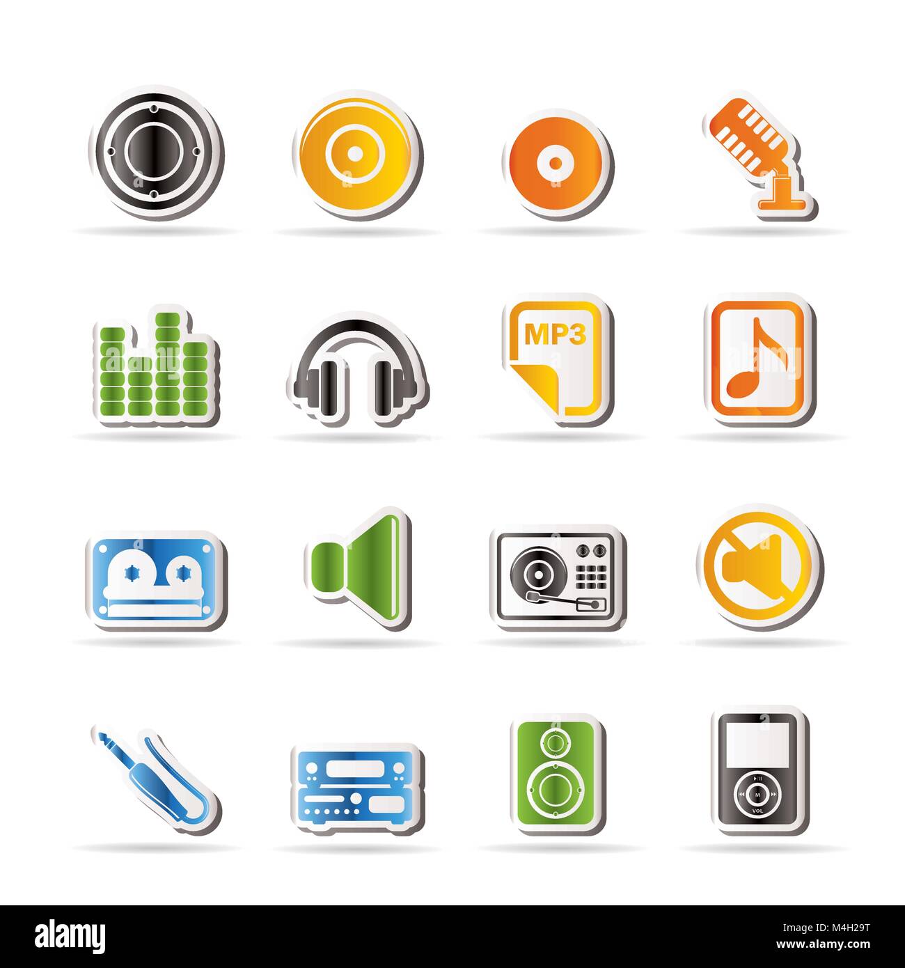 Audio player buttons sound icons Cut Out Stock Images & Pictures - Alamy