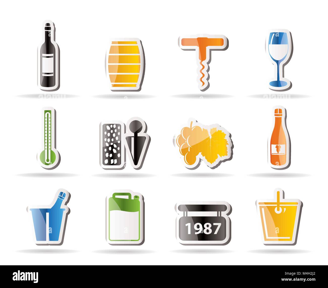 Wine bottles grapes vector Cut Out Stock Images & Pictures - Alamy