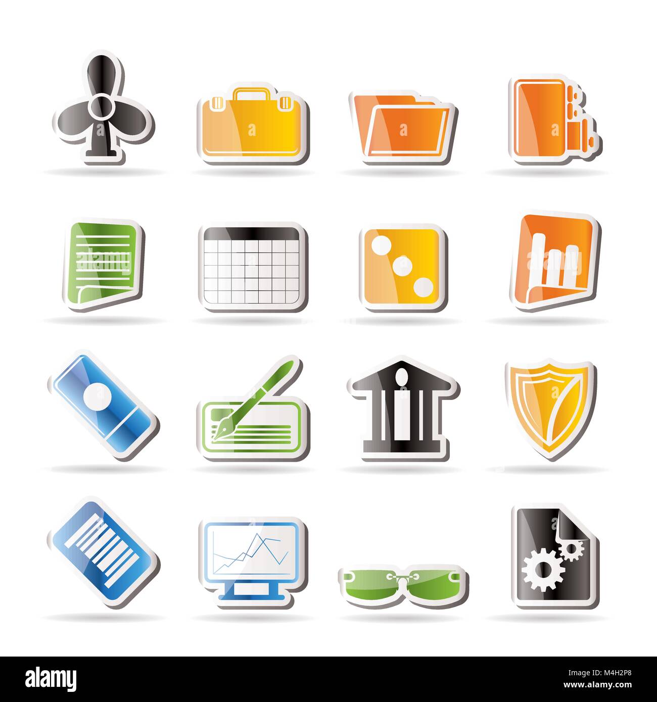 Simple Business and Office Icons - Vector Icon Set 2 Stock Vector Image ...