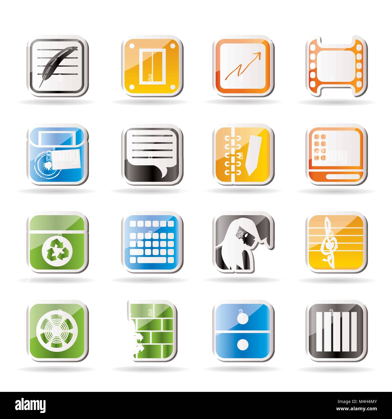 Simple Business, Office and Mobile phone icons - Vector Icon Set Stock ...