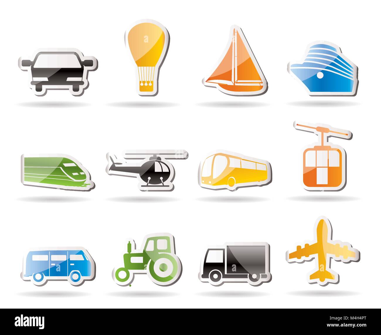 Simple Transportation and travel icons - vector icon set Stock Vector ...