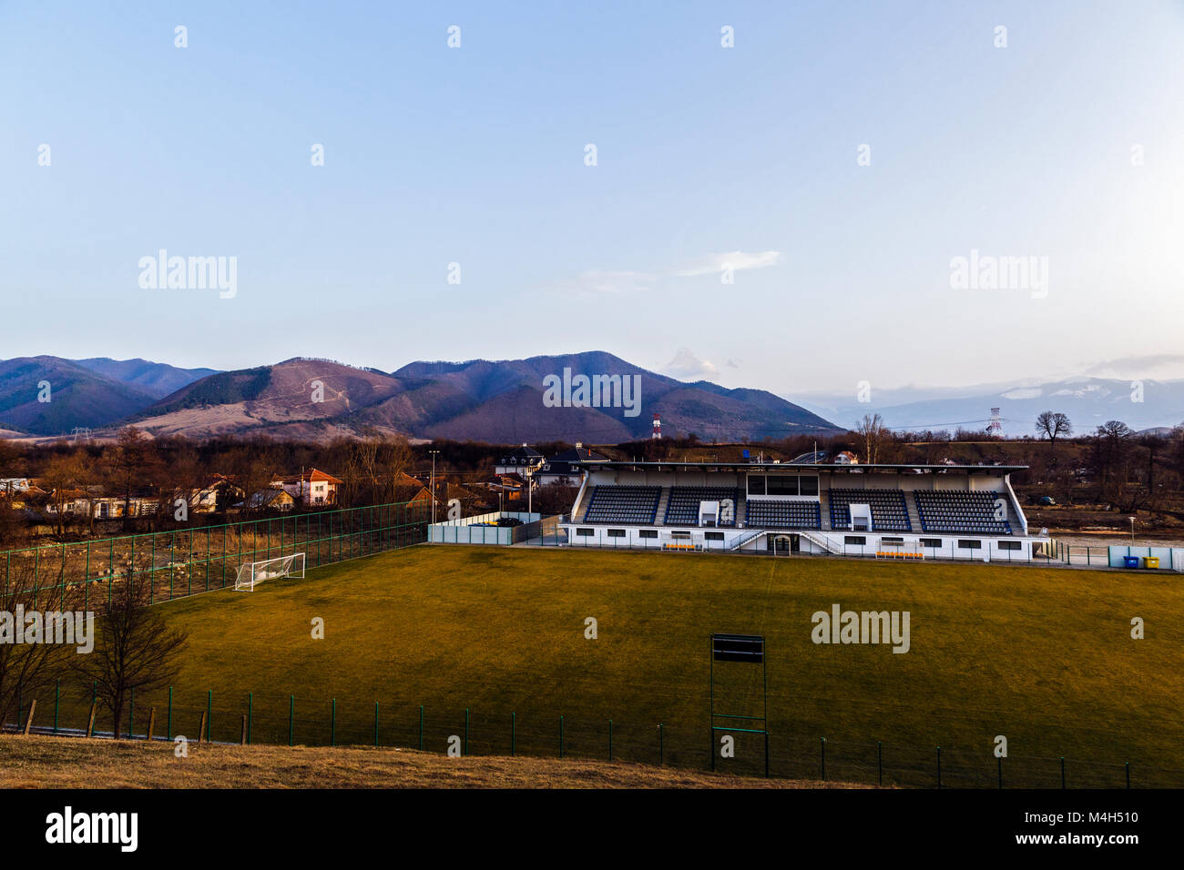 Football pitch with mountain view hi-res stock photography and images ...