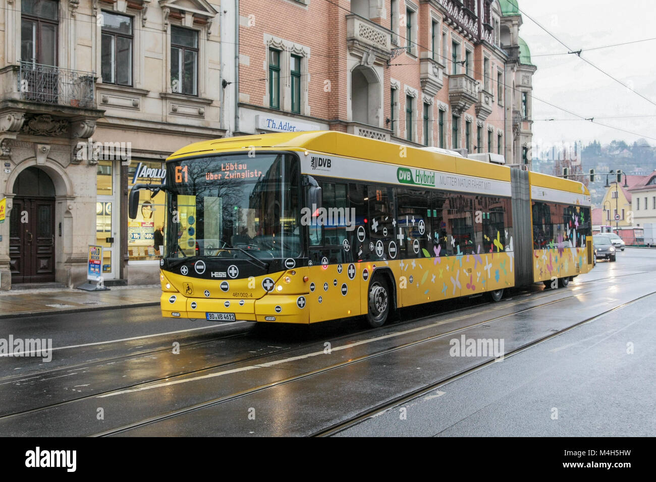Hess hybrid bus in Dresden Stock Photo - Alamy