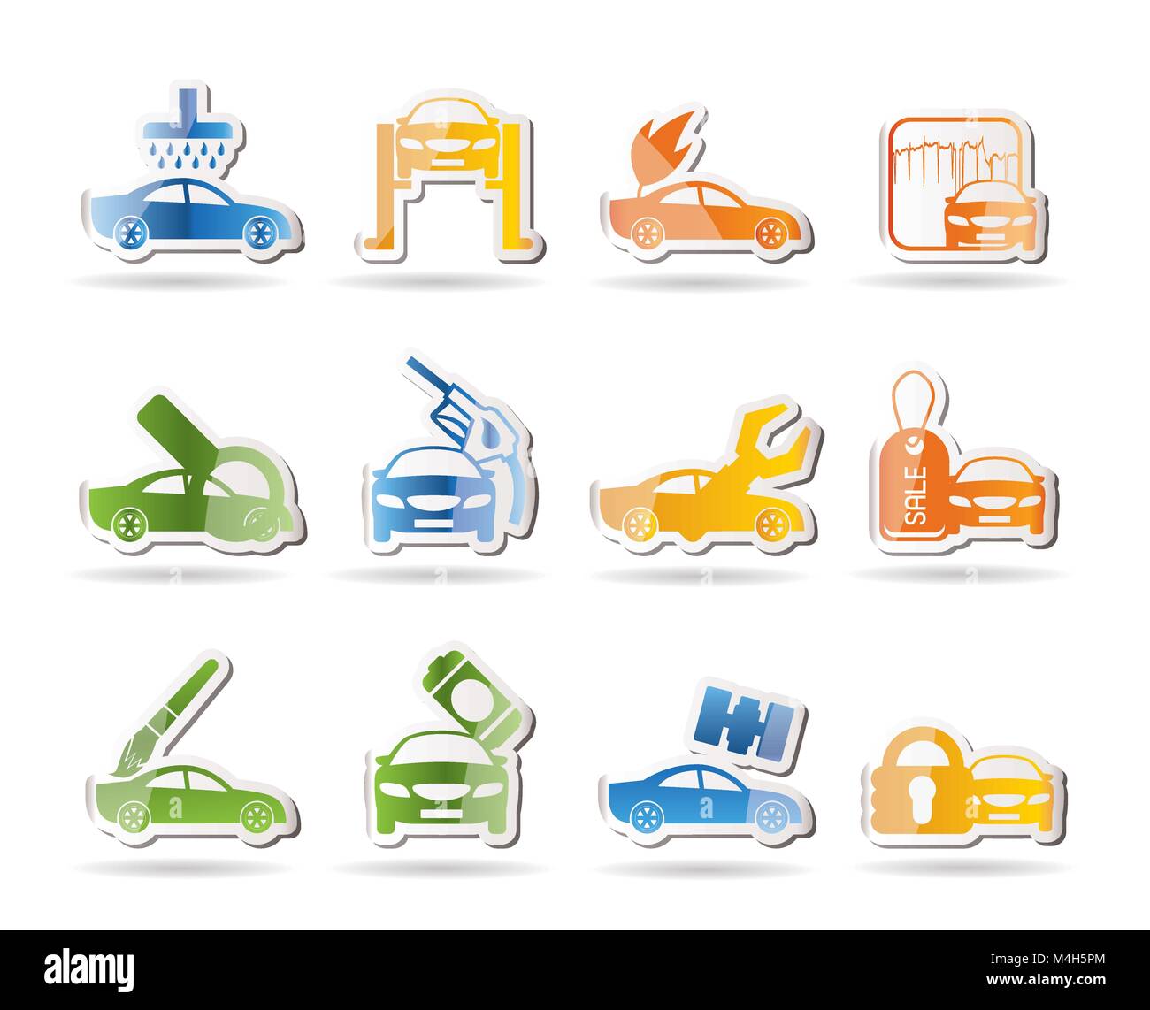 car and automobile service icon - vector icon set Stock Vector Image ...
