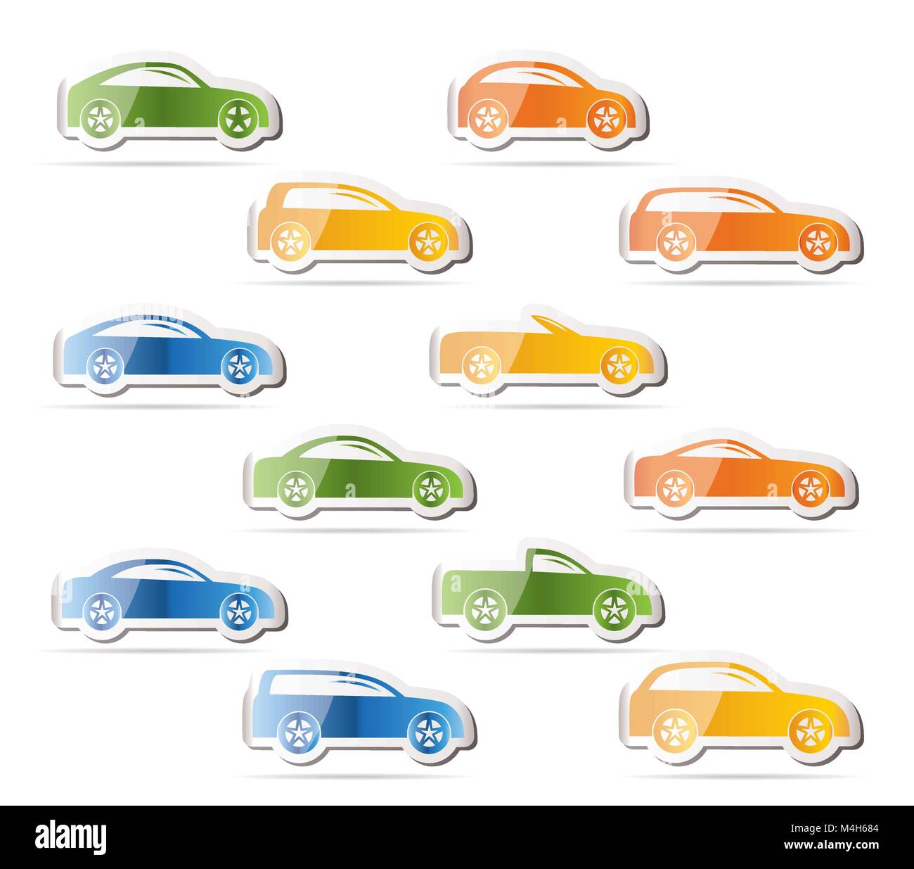 different types of cars icons - Vector icon set Stock Vector Image ...