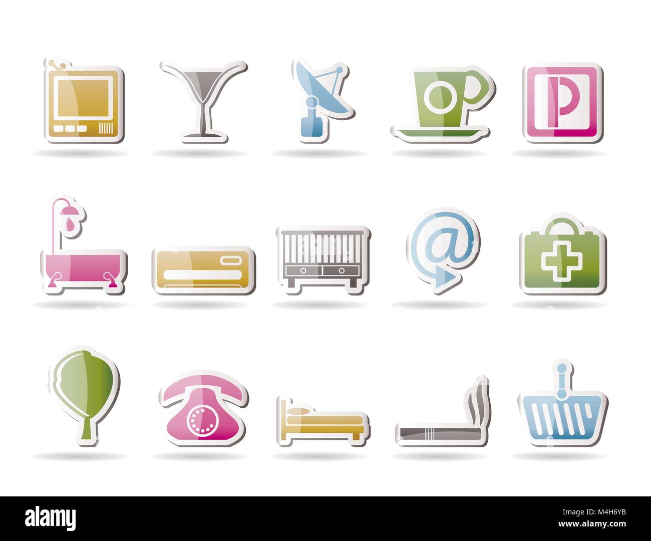 Hotel and motel icons - Vector icon Set Stock Vector Image & Art - Alamy