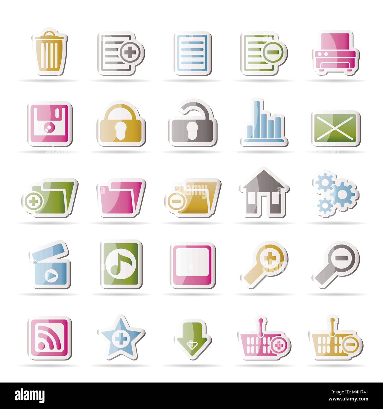 25 Detailed Internet Icons - Vector Icon Set Stock Vector Image & Art ...