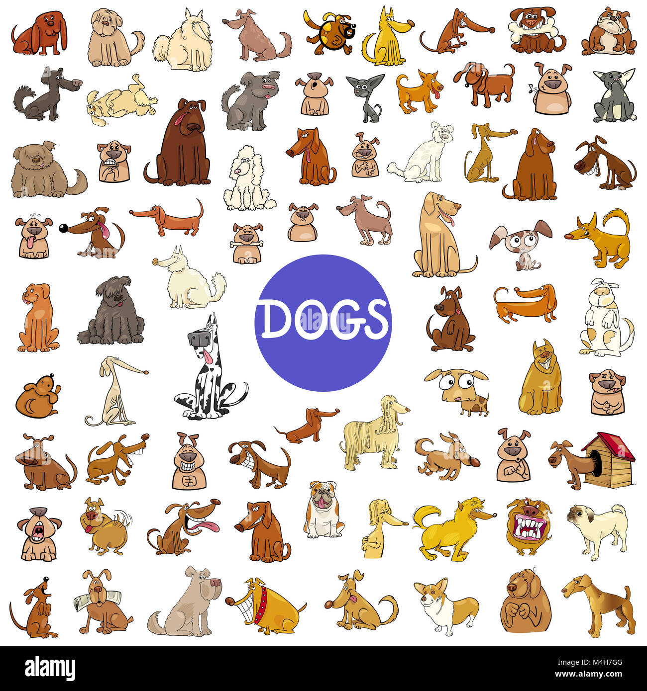cartoon dog characters huge set Stock Photo - Alamy