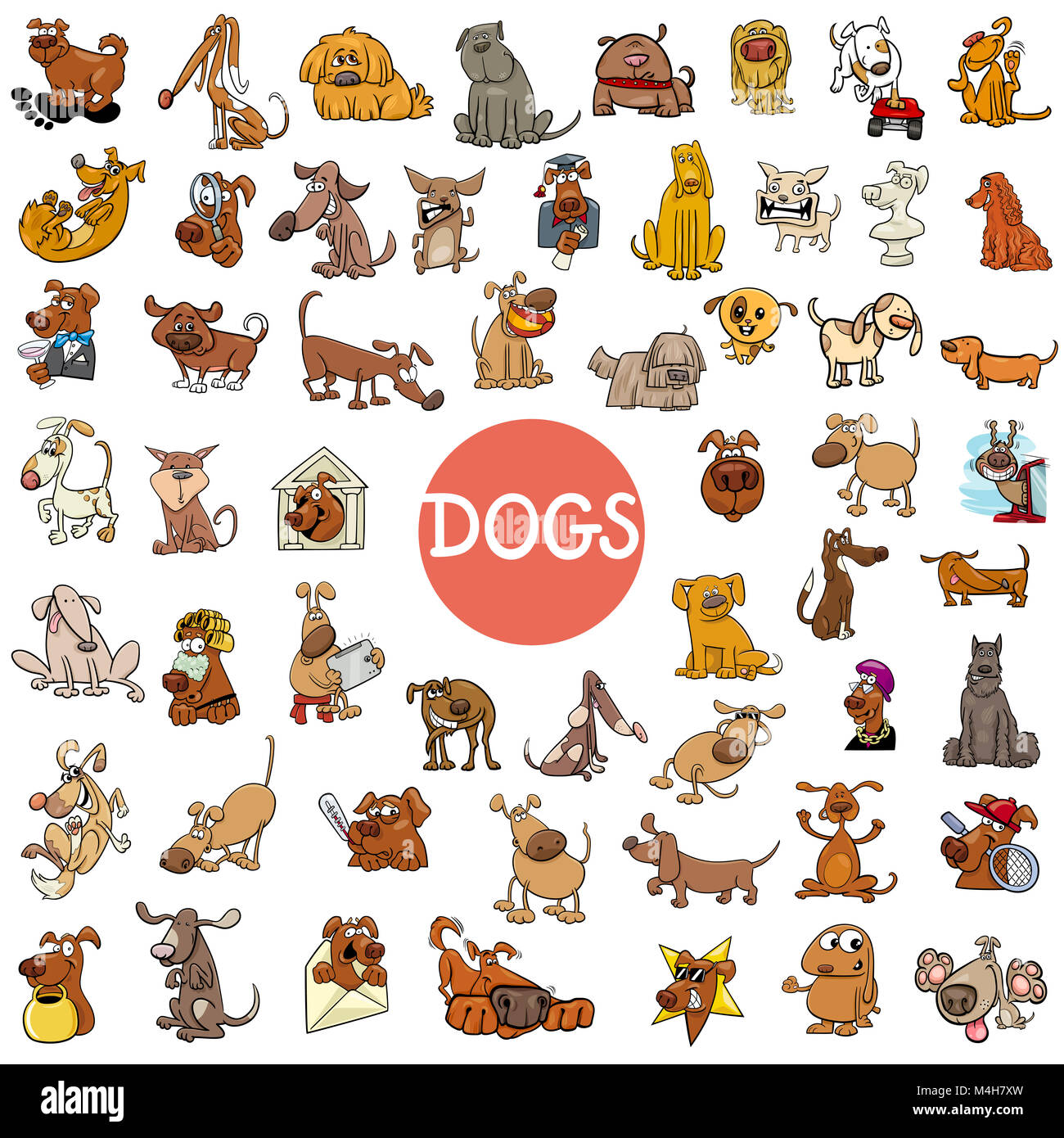 cartoon dog characters large set Stock Photo - Alamy