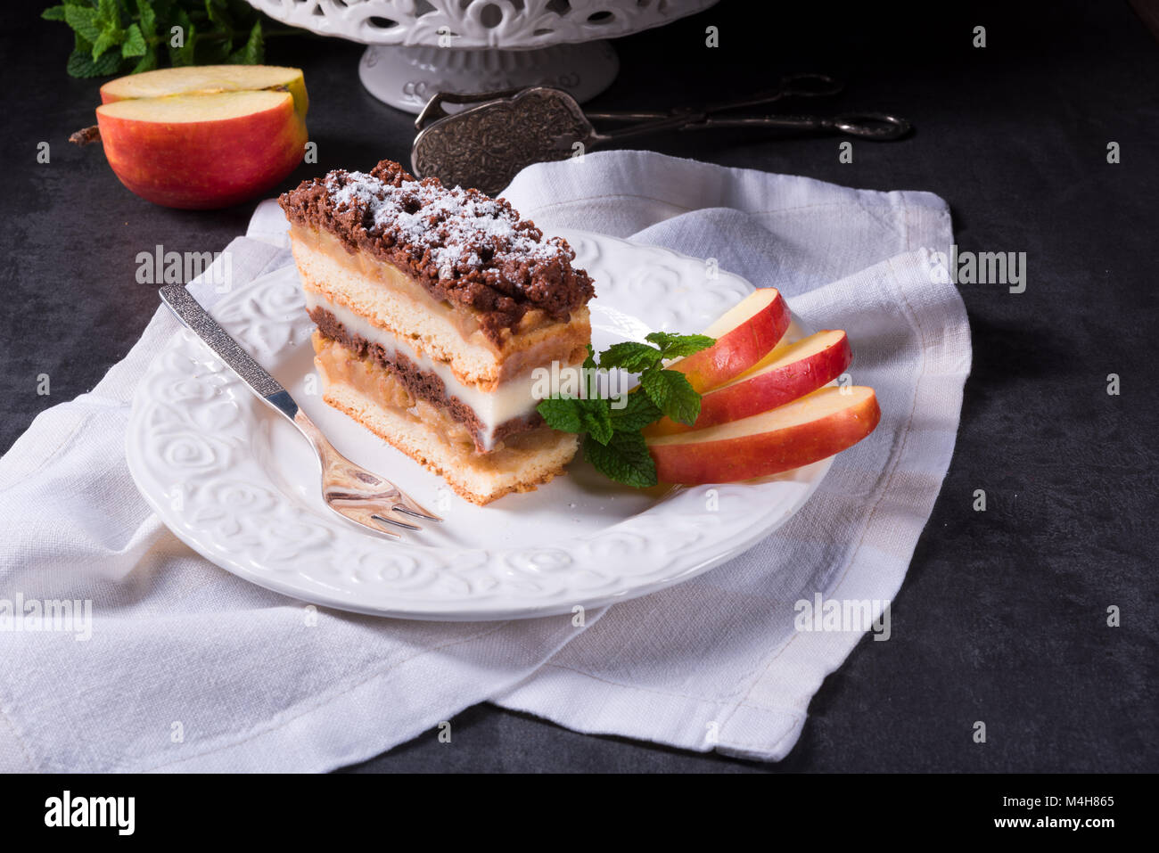 Apple cream cake Stock Photo - Alamy