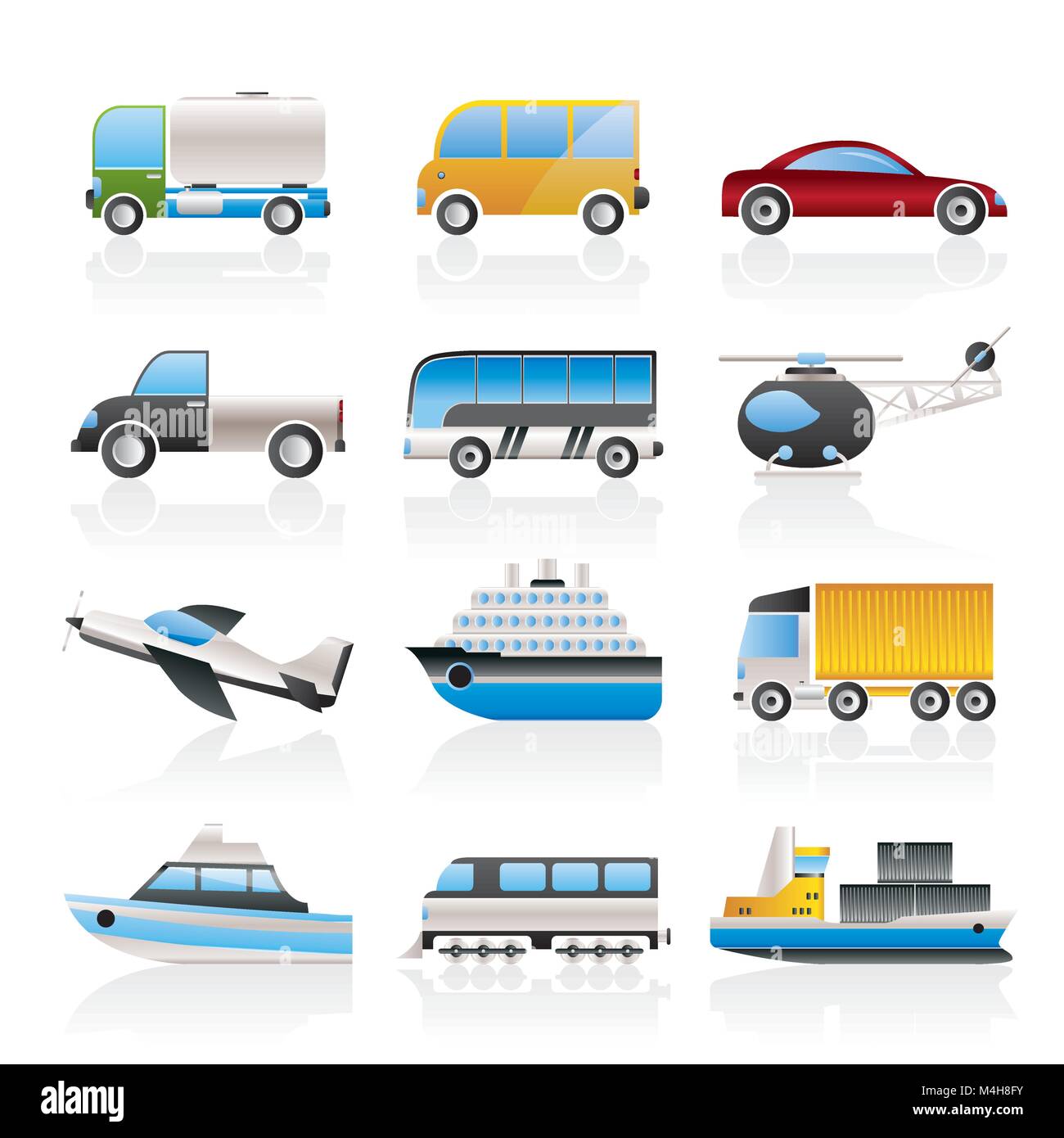 Travel and transportation icons - vector icon set Stock Vector Image ...