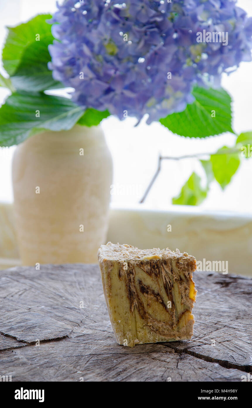 homemade oats soap Stock Photo - Alamy