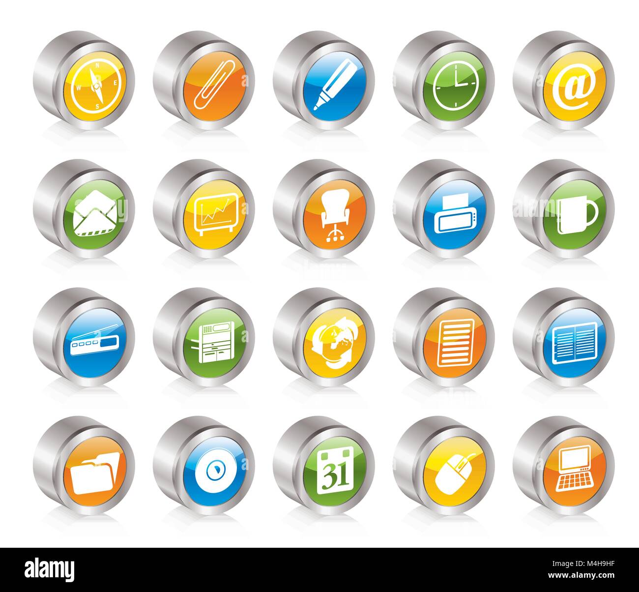 Simple Office tools icons - vector icon set 2 Stock Vector Image & Art ...