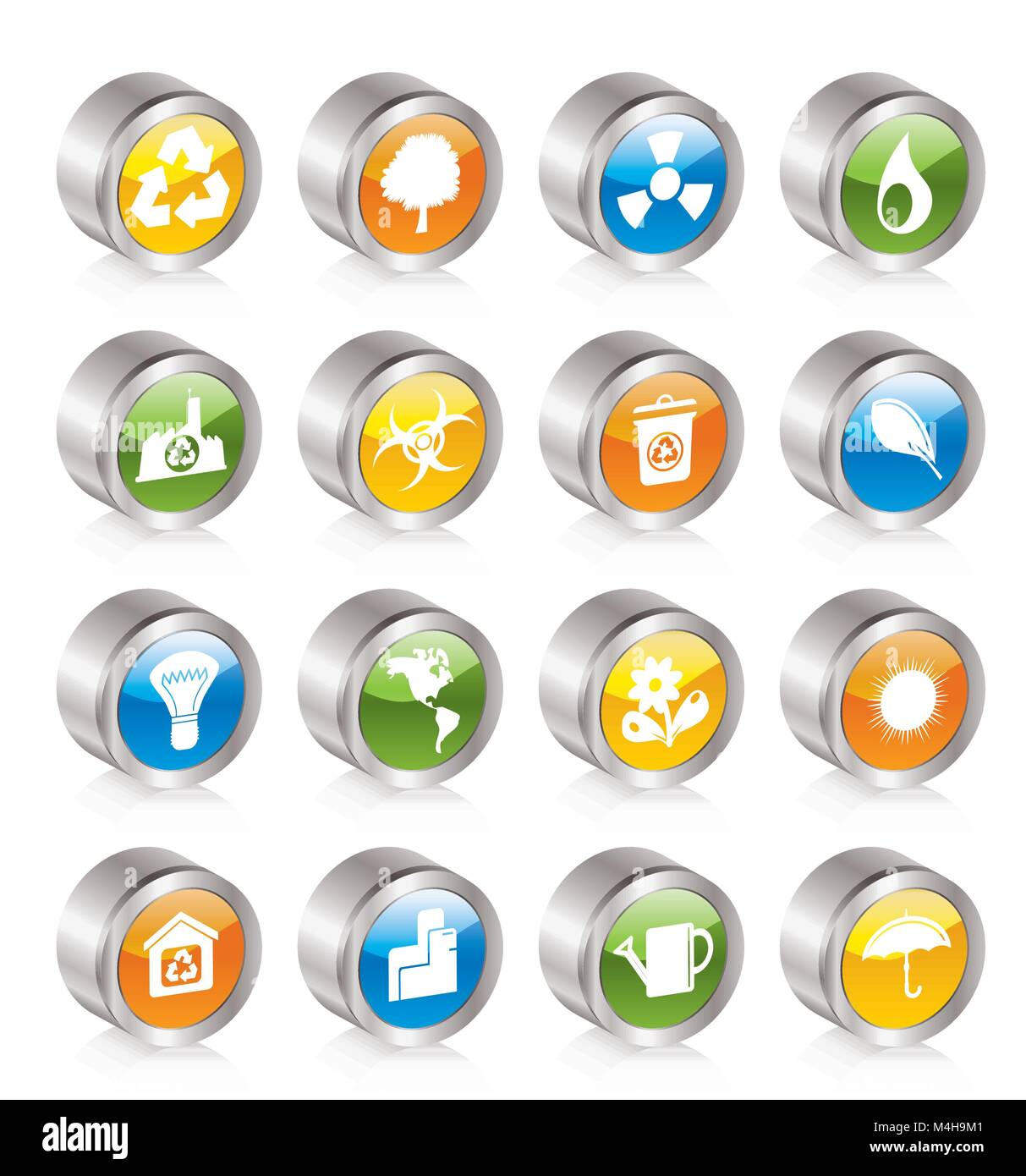 Simple Ecology and Recycling icons - Vector Icon Set Stock Vector Image ...