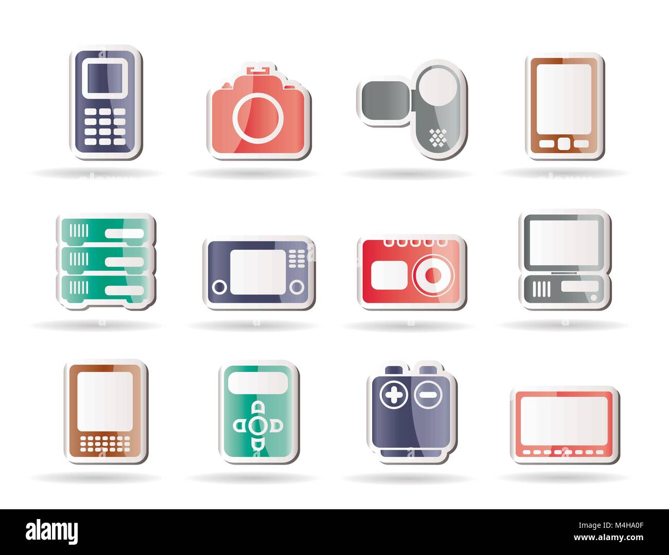 technical, media and electronics icons - vector icon set Stock Vector ...