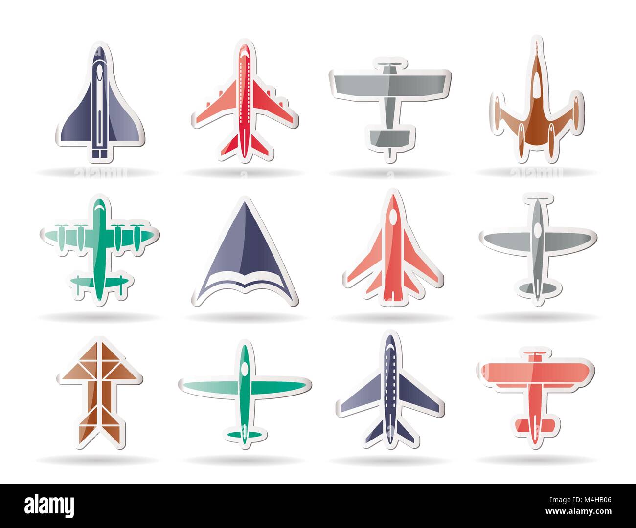 different types of plane icons - vector icon set Stock Vector Image ...