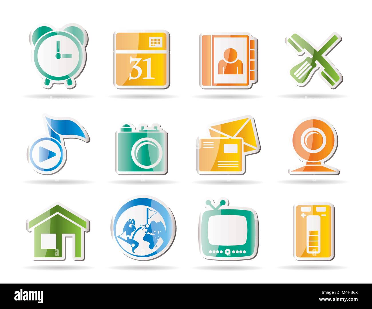 mobile phone and computer icons - vector icon set Stock Vector Image ...