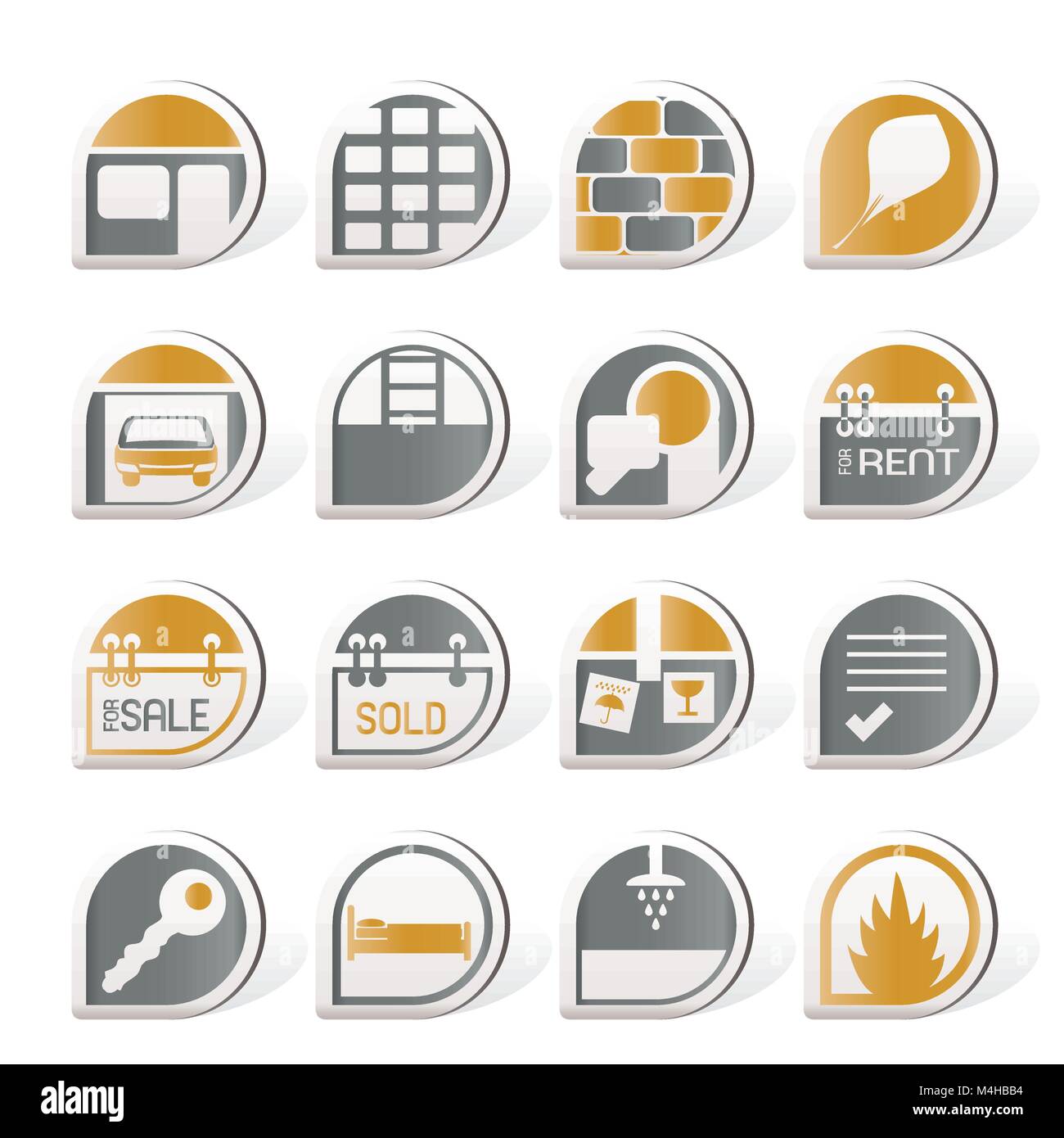 Real Estate icons - Vector Icon Set Stock Vector Image & Art - Alamy