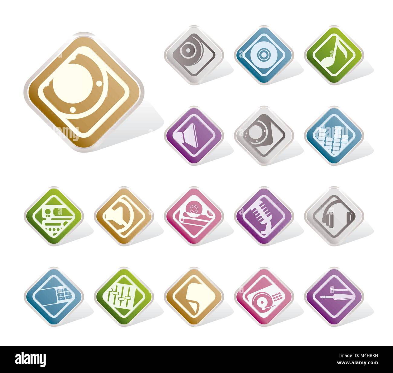 Simple Music and sound icons - Vector Icon Set Stock Vector Image & Art ...