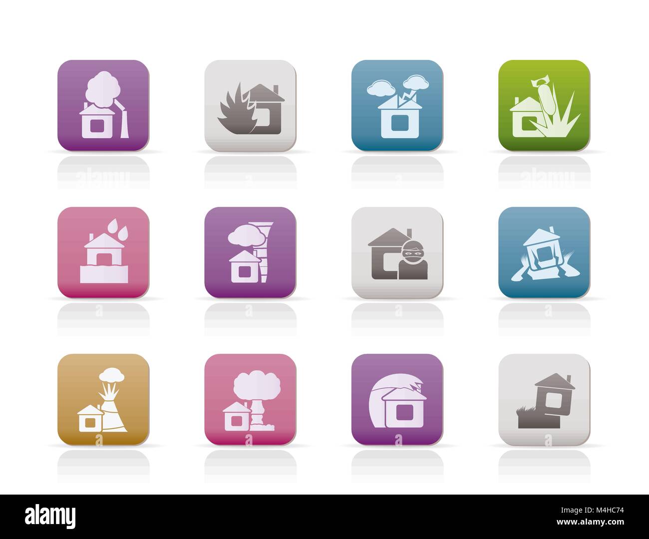 home and house insurance and risk icons - vector icon set Stock Vector ...