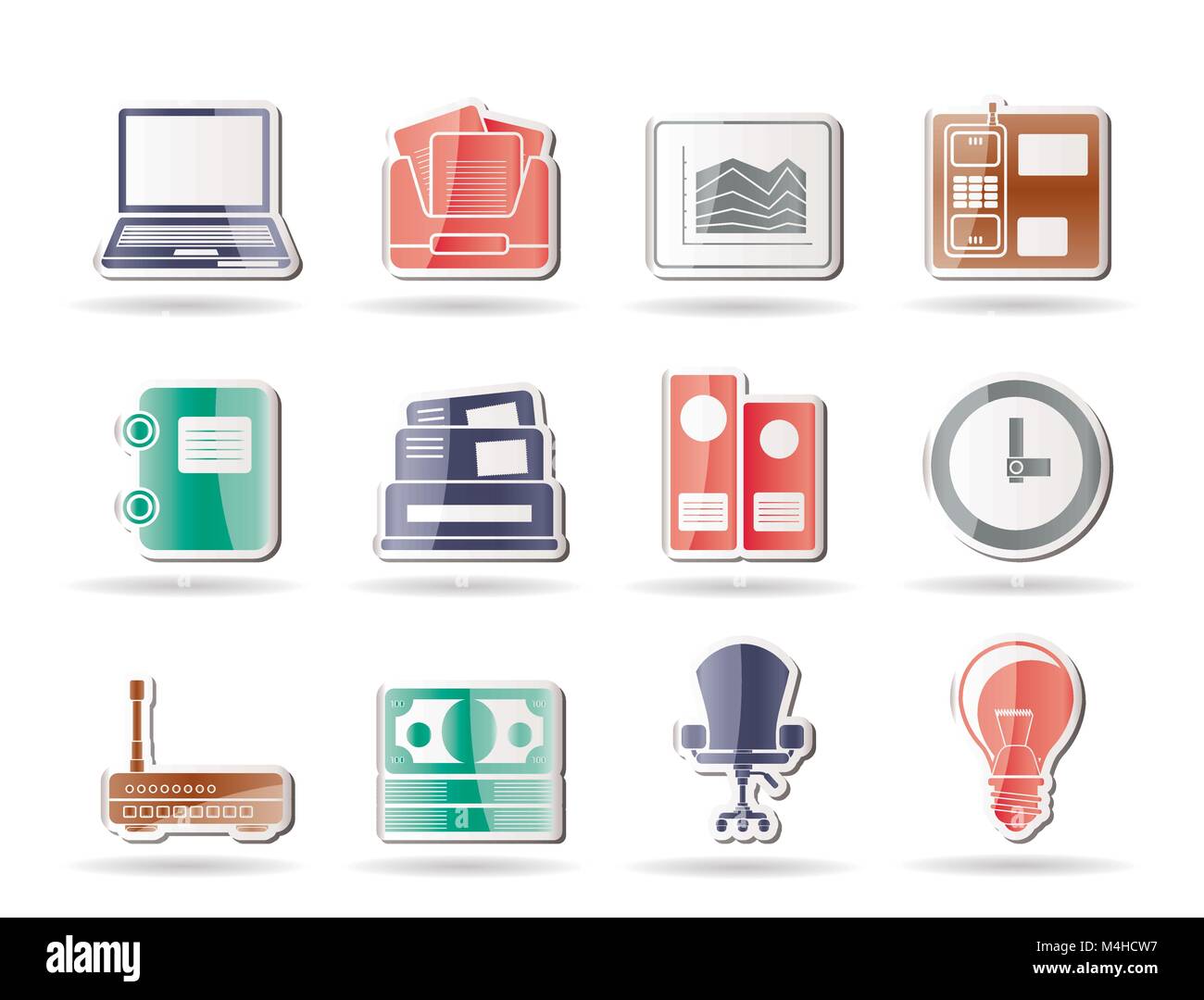 Business and office icons - vector icon set Stock Vector Image & Art ...