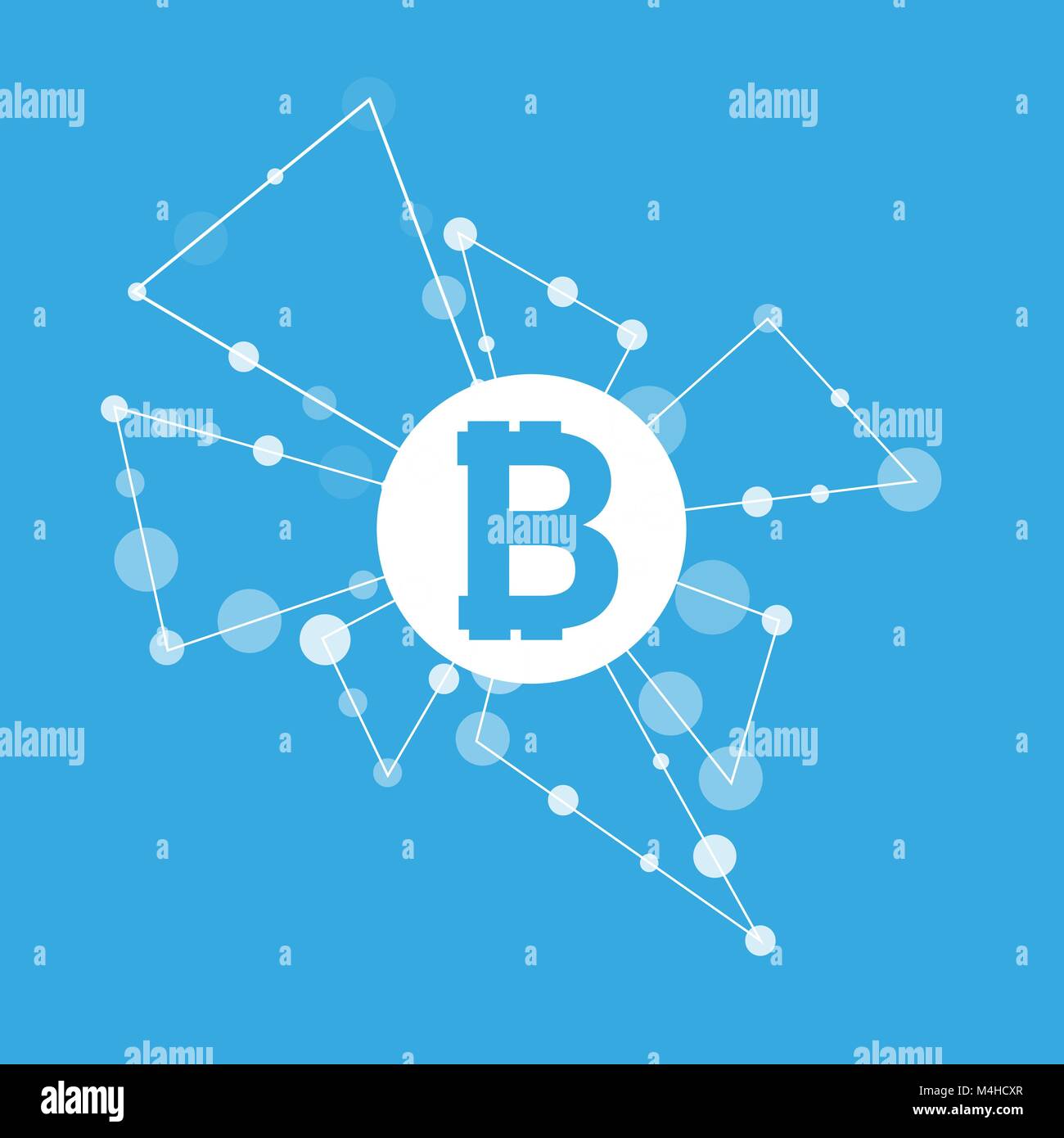 Bitcoin currency system peering network links illustration background ...