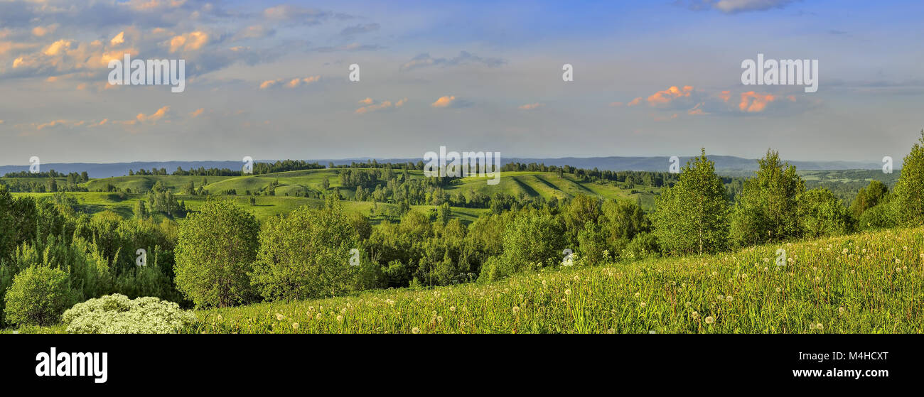 Panoramic landscape pink dawn sky clouds hi-res stock photography and ...
