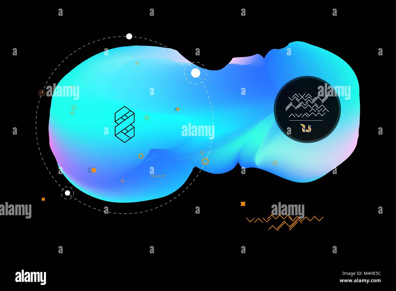 Marble trendy illustration backgrounds, placards with abstract liquid ...